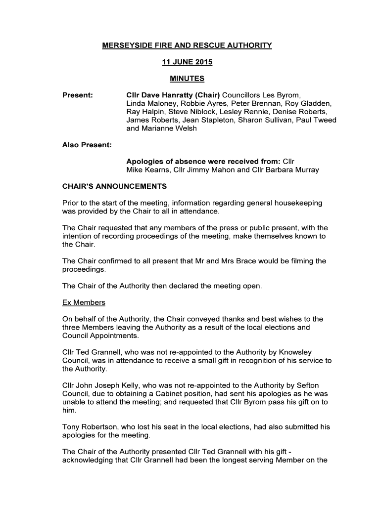 Fillable Online mfra merseyfire gov Ray Halpin, Steve Niblock, Lesley ...