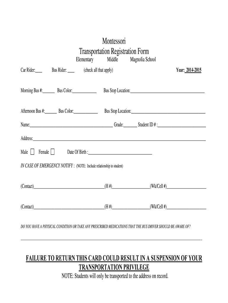 Fillable Online Car Rider: Fax Email Print - pdfFiller