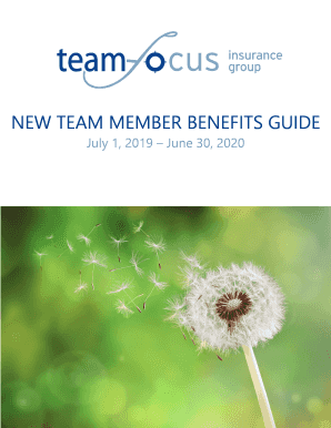 Fillable Online NEW TEAM MEMBER BENEFITS GUIDE Fax Email Print - pdfFiller