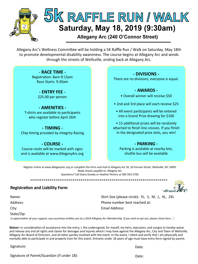 Fillable Online 2019 5k Registration Form Fax Email Print - pdfFiller