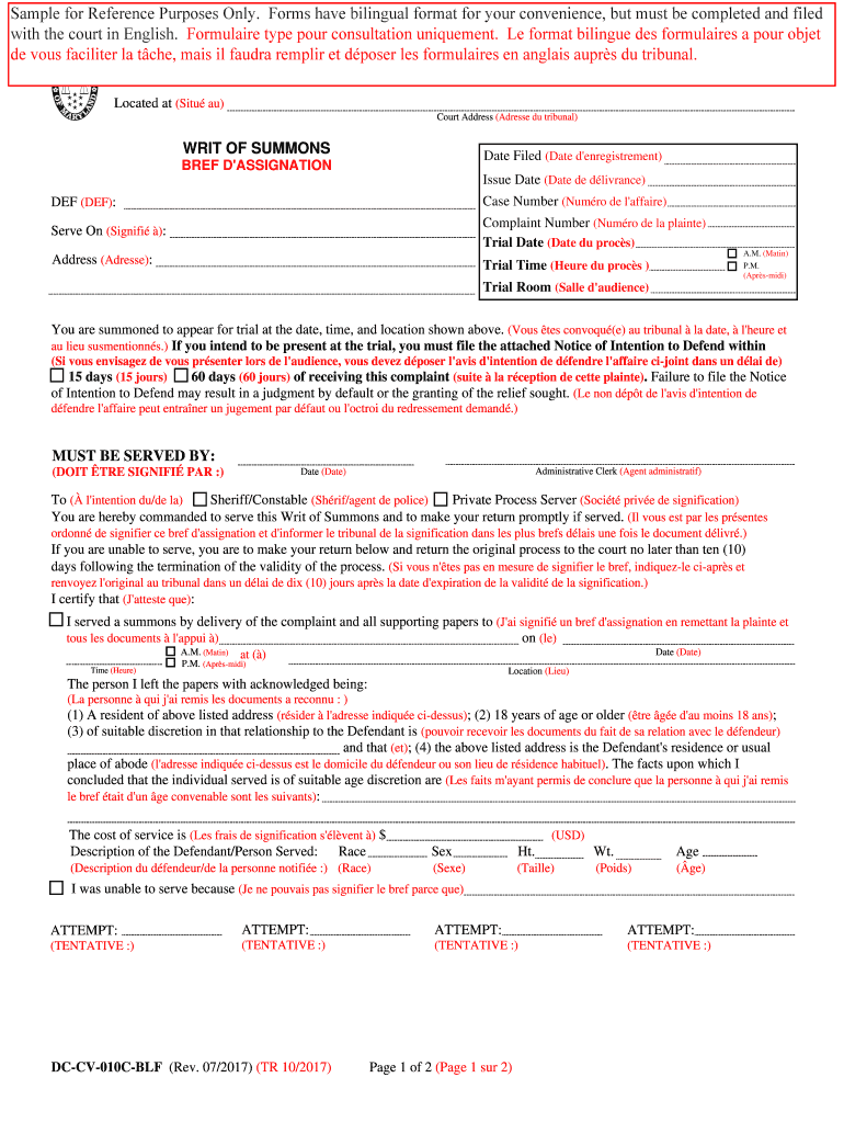 Fillable Online Sample for Reference Purposes Only. Forms have ...