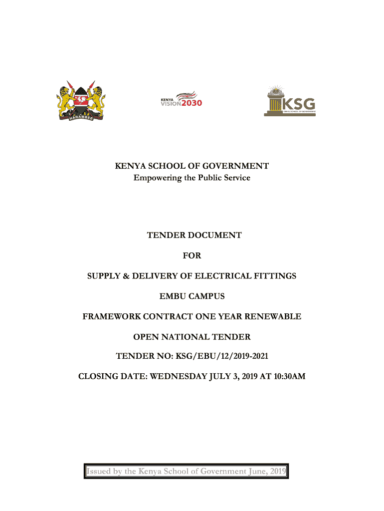 Fillable Online view ksg embu campus tenders - Kenya School of ...