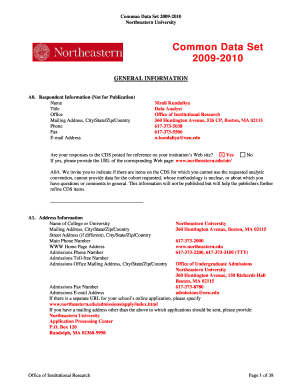 Northeastern Common Data Set - Fill Online, Printable, Fillable, Blank | pdfFiller