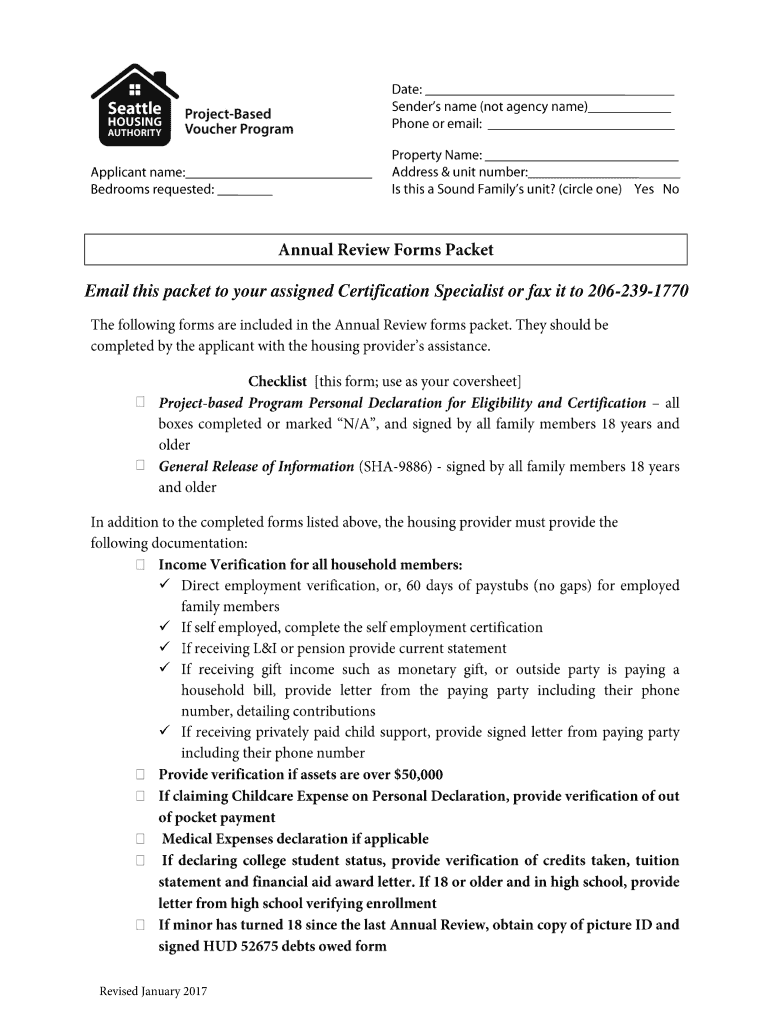 Fillable Online SHA Project Based Program - Seattle Housing Authority ...