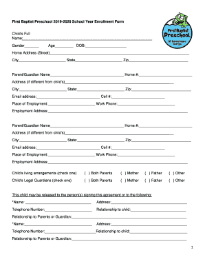 Fillable Online 2019-2020 FBP Enrollment Form Fax Email Print - pdfFiller