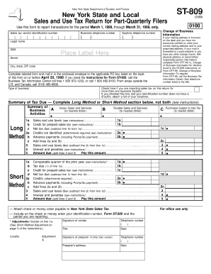 Fillable Online tax ny Form ST-809:03/99: New York State and Local ...