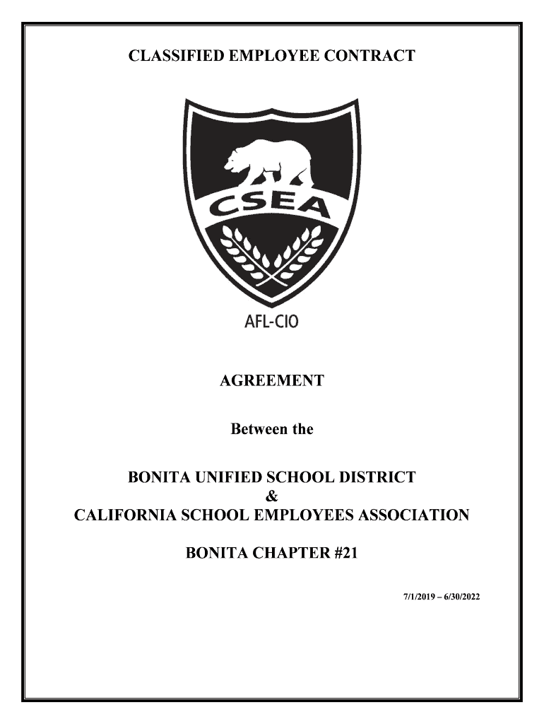 Fillable Online CSEA Bargaining Agreement from 7-1-19 to 6-30-22 as of ...