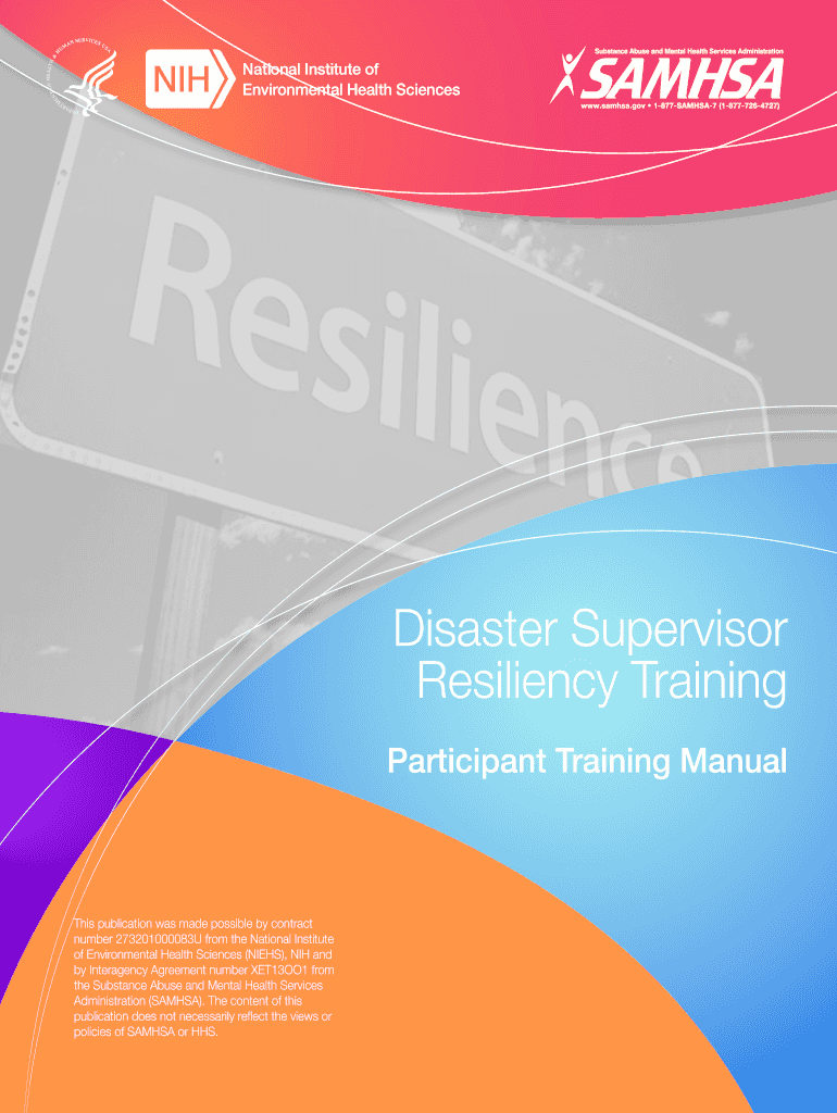 Fillable Online NIEHS SAMHSA Resiliency Instructor Manual - National ...