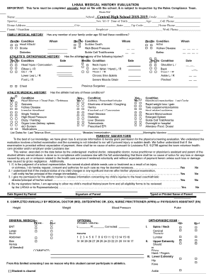 Fillable Online lhsaa IMPORTANT This form must be completed annually ...