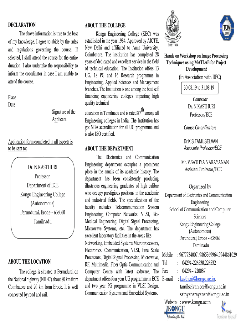 Fillable Online DECLARATION The above information is true to the best ...