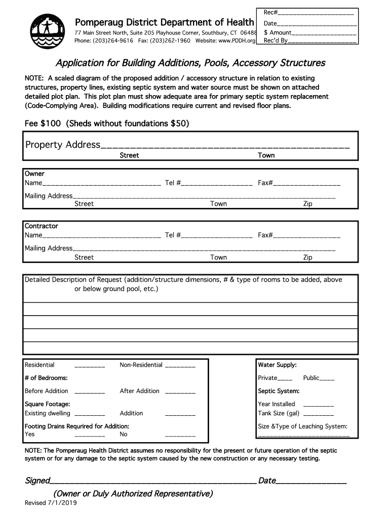 Fillable Online Application for Building Additions, Pools & Accessory Structures Fax Email Print ...