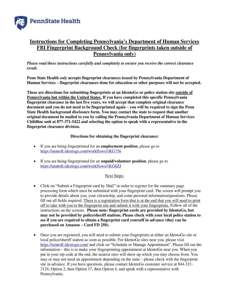 Fillable Online hmc pennstatehealth Penn State HealthFBI Clearance ...
