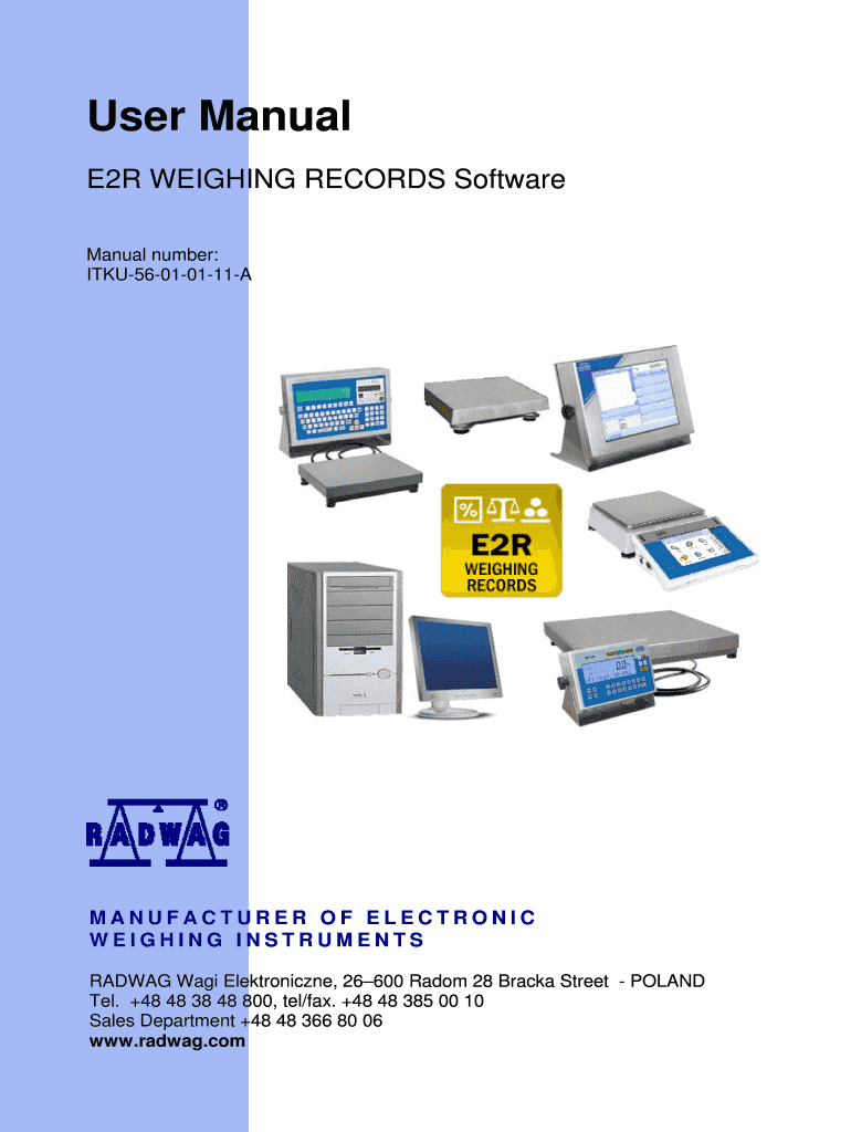 Fillable Online User manual - E2R Ewidencja - RADWAG Balances and ...