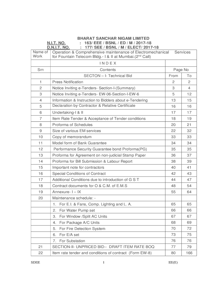 Fillable Online 290 O/o The Executive Engineer (E), BSNL Electrical Division, Letter No Fax ...