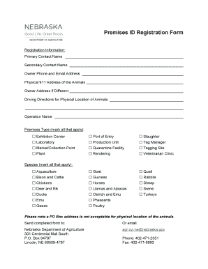 Fillable Online Premises ID Form - University of Tennessee Extension ...