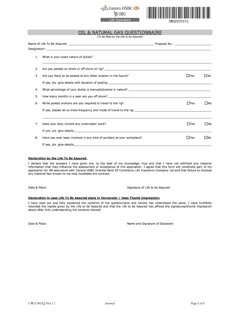Fillable Online OIL & NATURAL GAS QUESTIONNAIRE Fax Email Print - pdfFiller