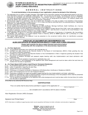 Fillable Online 5. Application Form for Acr I-card RenewalIdentity ...