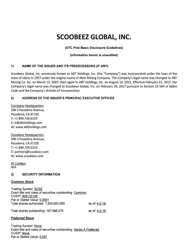 Fillable Online Disclosure Statement Pursuant to the Pink Basic ...