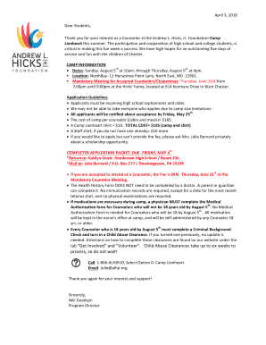 Fillable Online Counselor Packet for Print Fax Email Print - pdfFiller