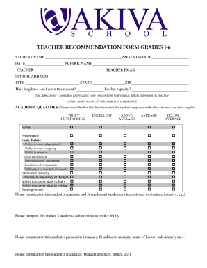 Fillable Online Application Forms Grades 2-5 - St. Thomas Aquinas ...