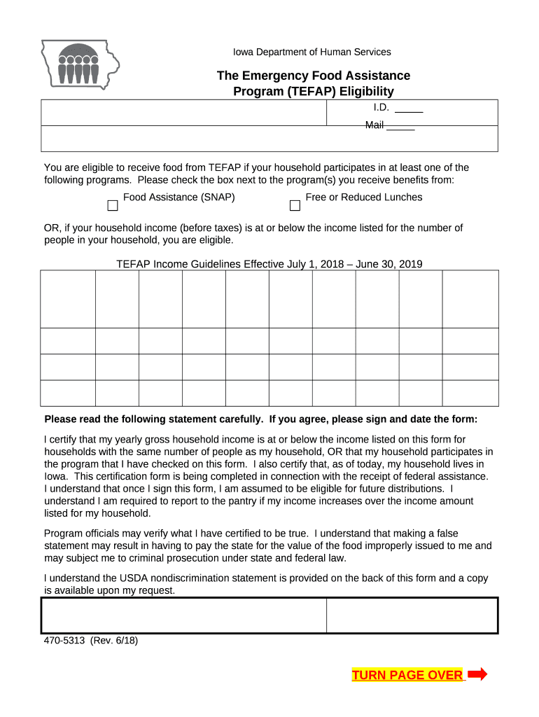 Emergency Food AssistanceIowa Department of Human Services Doc Template ...