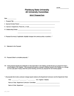 Fillable Online 2016-17 Proposal Form Fax Email Print - pdfFiller