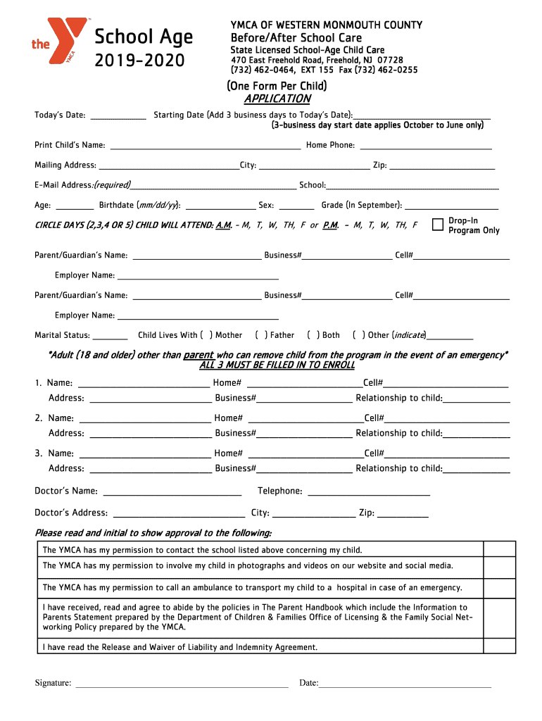 Fillable Online 2019-2020 ASC Application for On-line.pub Fax Email ...