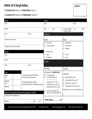 Fillable Online '18 Sleigh Rally Entry Form.indd Fax Email Print ...