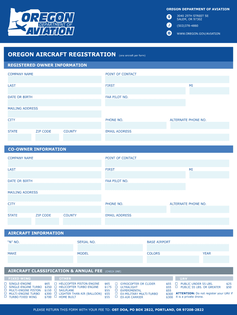 Fillable Online Aircraft/Drone Registration Form Fax Email Print ...