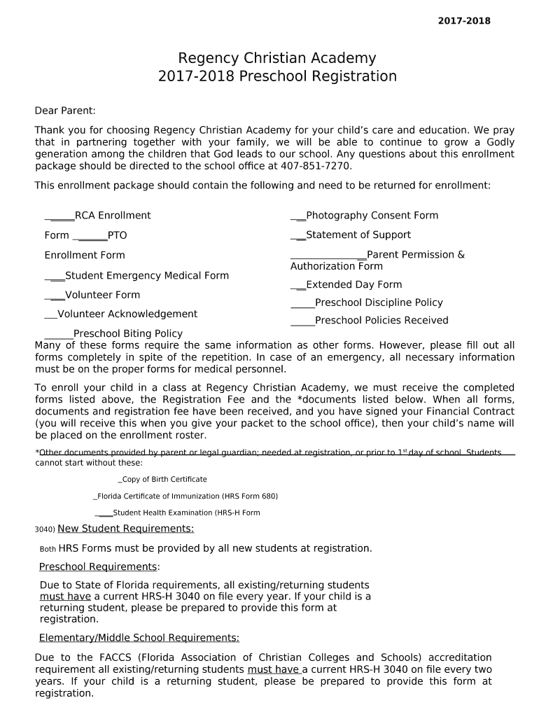 Preschool Biting Policy - Regency Christian Academy Doc Template ...