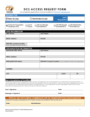 Fillable Online AOR Access Request Form - Florida Commission for the ...