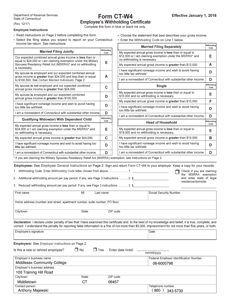 Fillable Online Get And Sign Ct W4 2017 Form - Fill Out and Sign ...