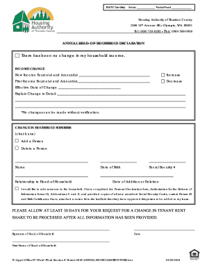 Fillable Online ANNUAL HEAD-OF-HOUSEHOLD DECLARATION - hatc.org Fax ...