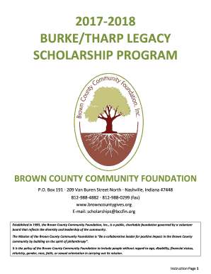 Fillable Online 2017-2018 burke/tharp legacy scholarship program ...