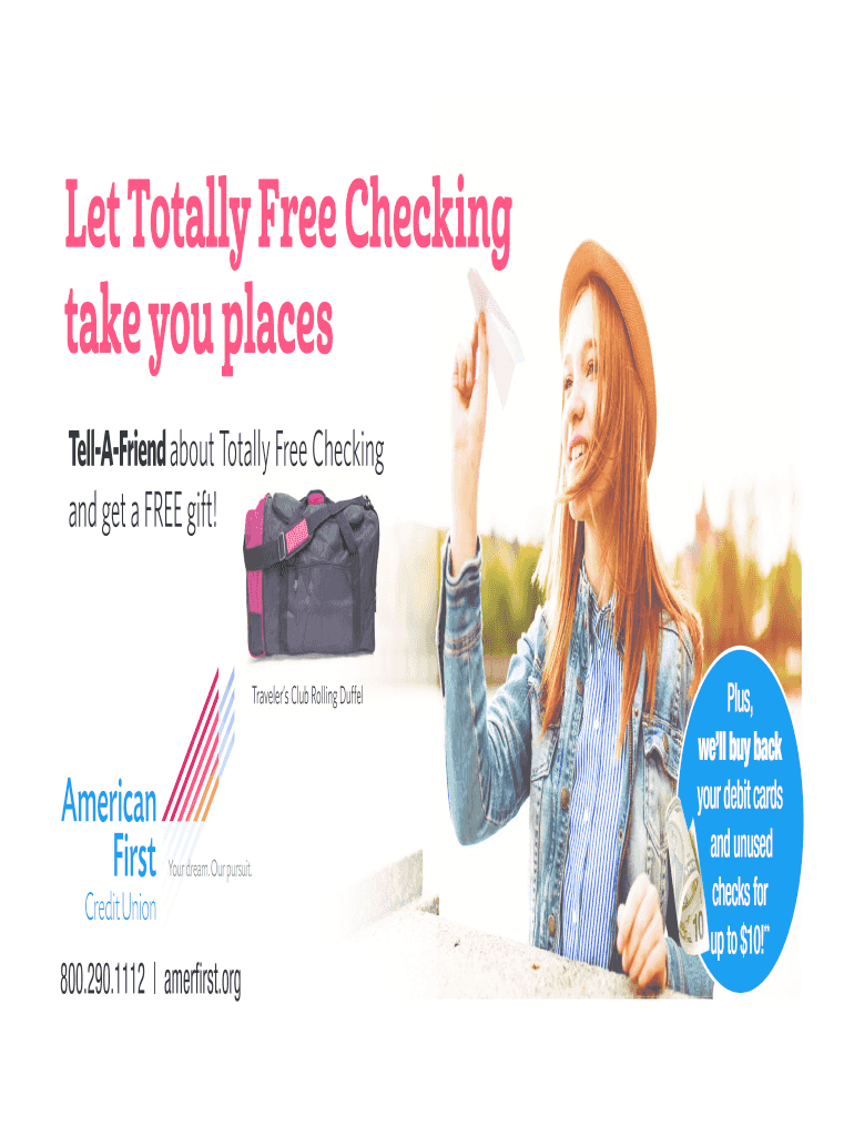 Fillable Online Let Totally Free Checking take you places - amerfirst ...