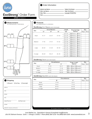 Fillable Online solaris exocustom leg stocking measurement form ...