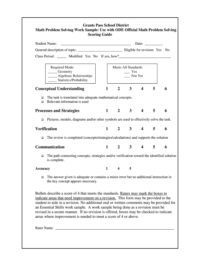 Fillable Online ODE Math PS Form.doc Fax Email Print - pdfFiller