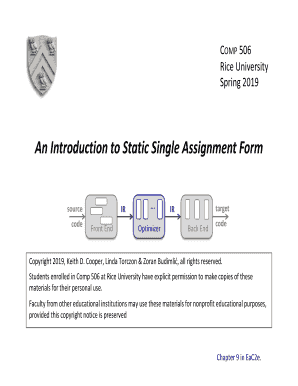 Fillable Online An Introduction to Static Single Assignment Form Fax ...