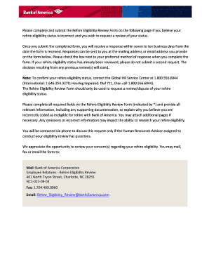 Fillable Online Rehire Eligibility Review Form Fax Email Print - pdfFiller