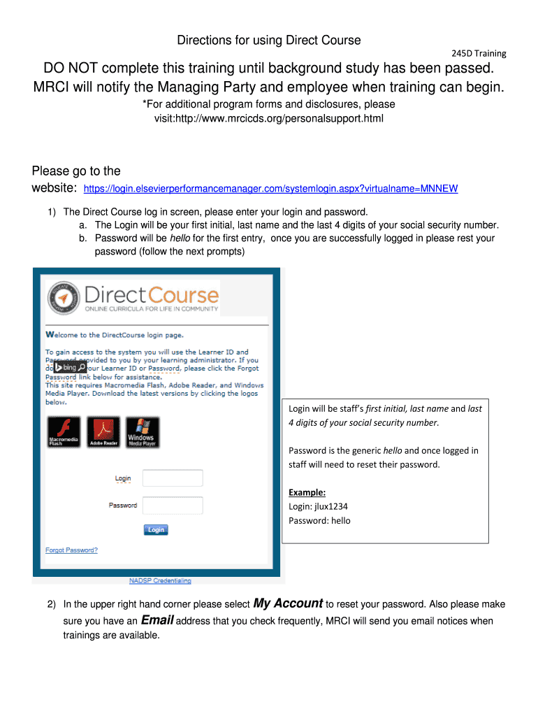 Fillable Online 245D Training DO NOT complete this training until ...