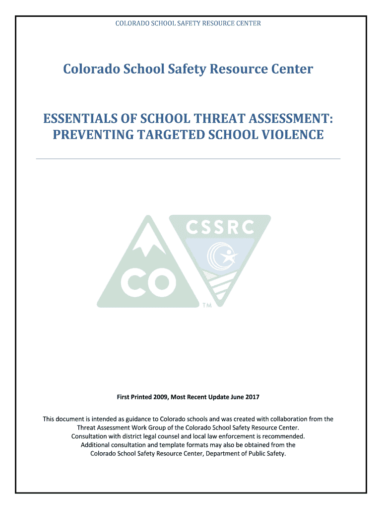 Fillable Online Threat Assessment in Schools - Colorado Department of ...