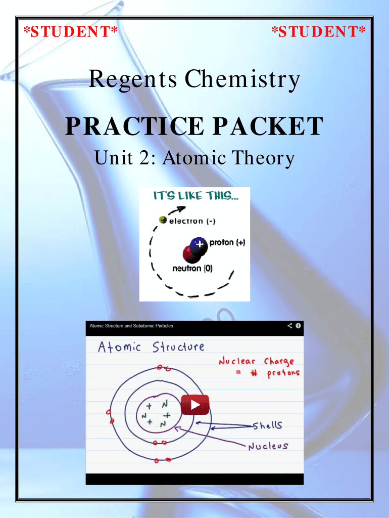 Fillable Online PRACTICE PACKET - unit 2 - Atomic TheorySTUDENT2014 Fax ...