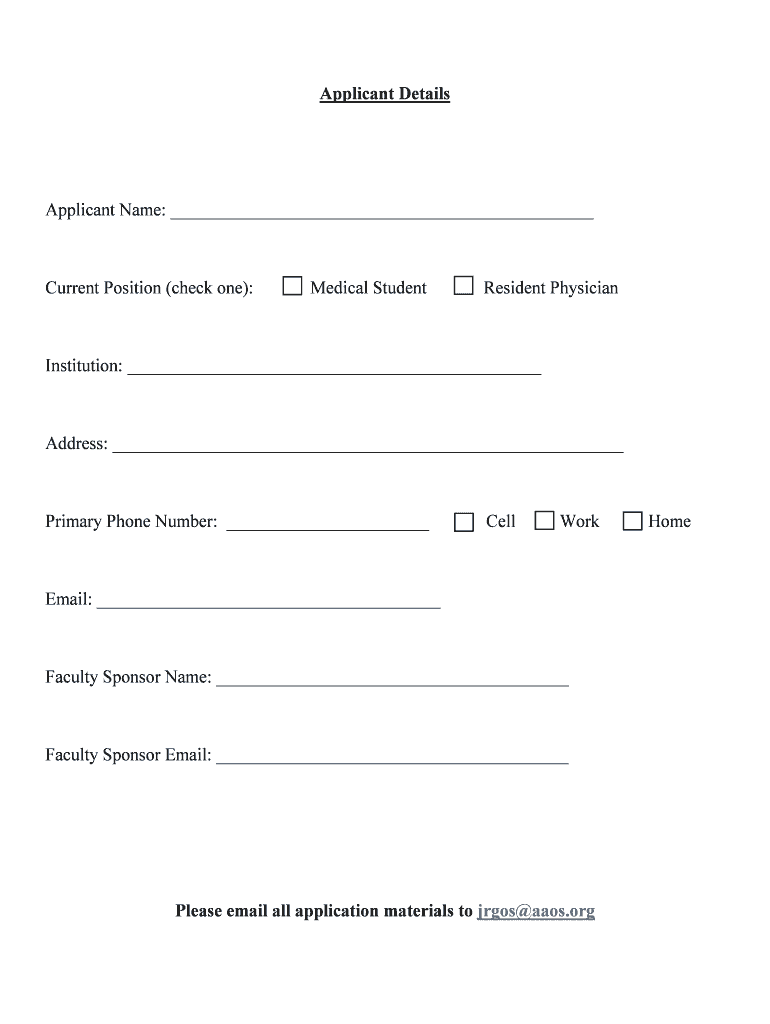 Fillable Online Medical Student and Resident Research Grant - Gladden ...