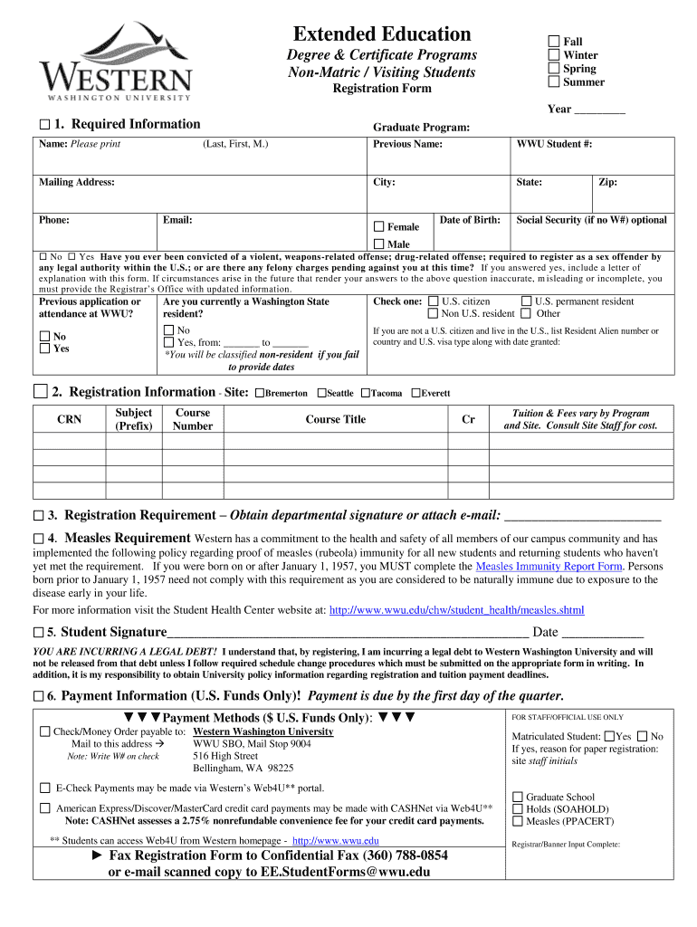 Fillable Online ee wwu WWU Application for Certificate of Achievement ...