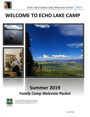 Fillable Online Family Camp at Echo Lake - City of Berkeley, CA Fax ...