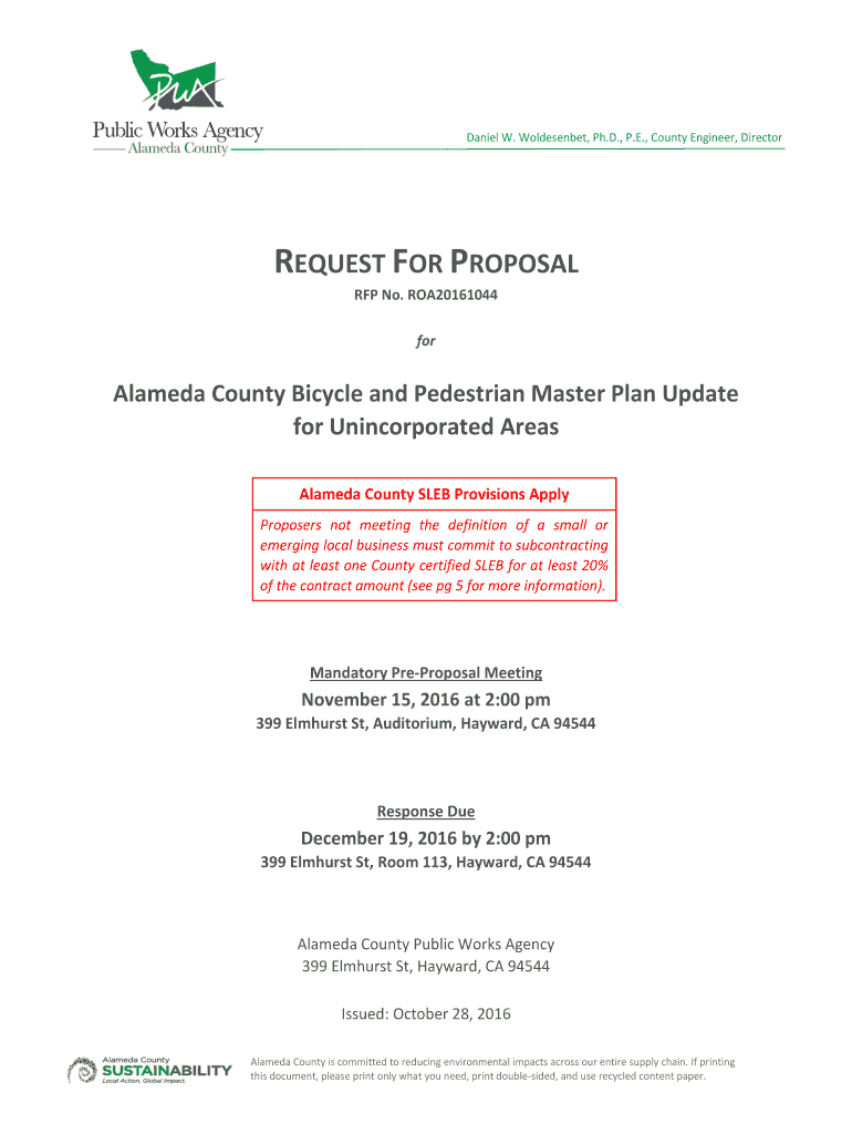 Fillable Online acgov acgov REQUEST FOR PROPOSAL - acgov.acgov.org Fax ...