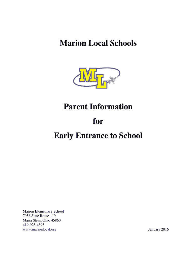Fillable Online marionlocal k12 oh Marion Local Schools Parent ...