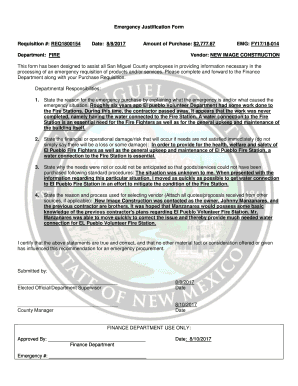 Fillable Online Emergency Justification Form Requisition #: REQ1800154 Date ... Fax Email Print ...