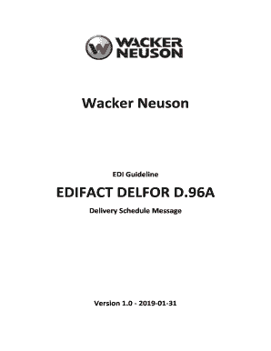 Fillable Online Wacker Neuson EDIFACT DELFOR D.96A - Wacker Neuson ...
