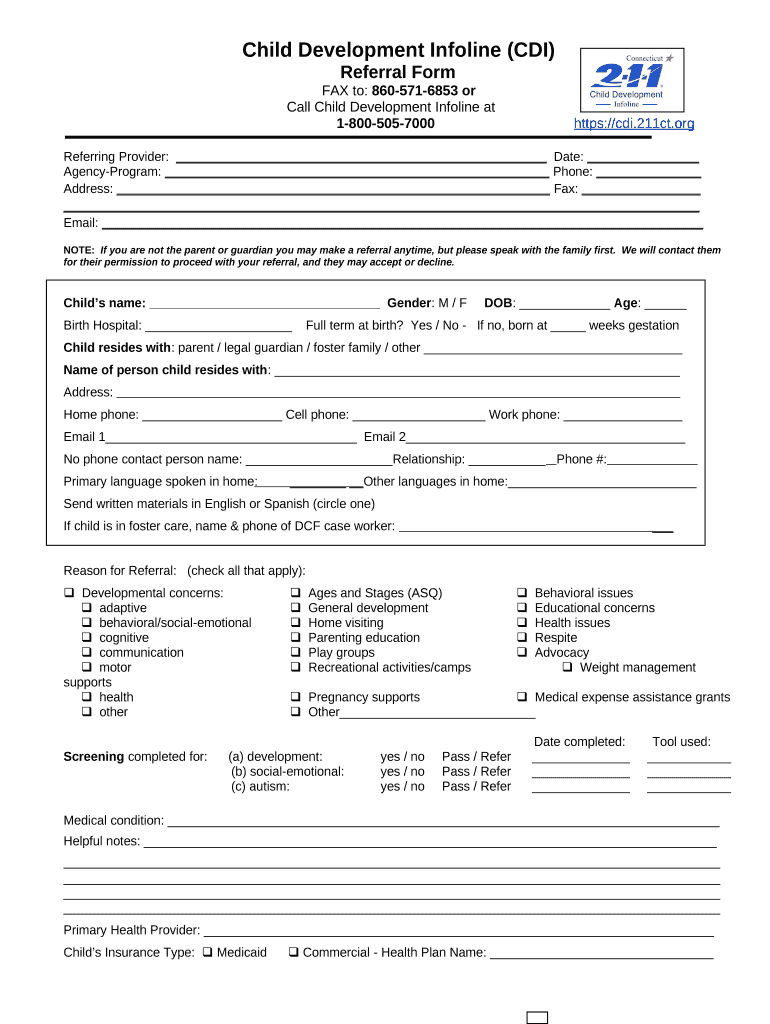 cdi referral Doc Template | pdfFiller